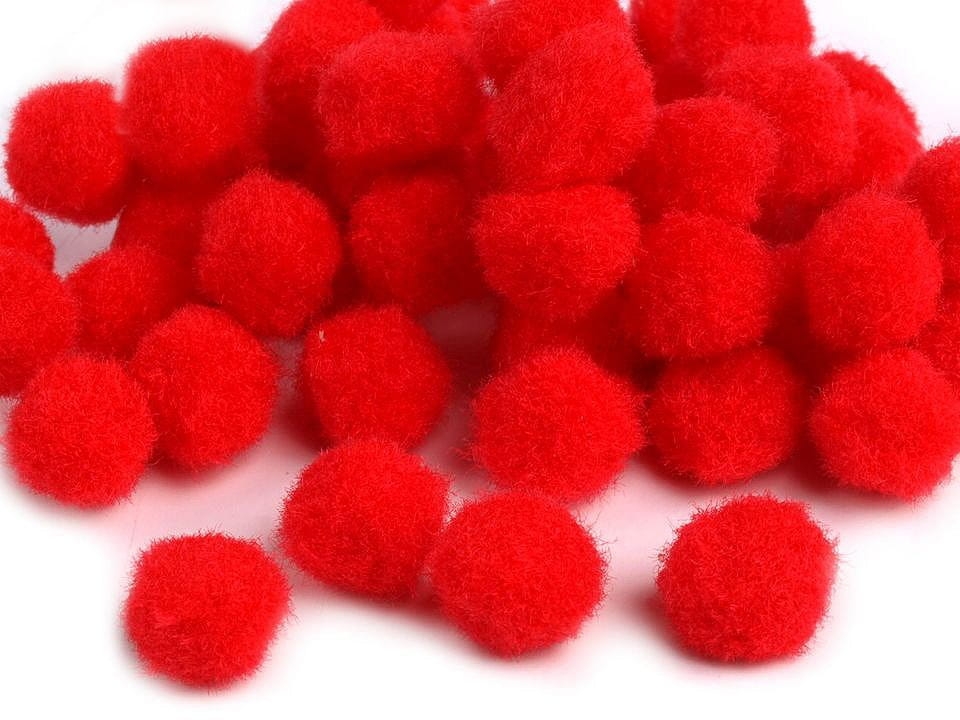 Pompony 11 mm ( 100 szt ) CZERWONE - Kufer Pasmanteria